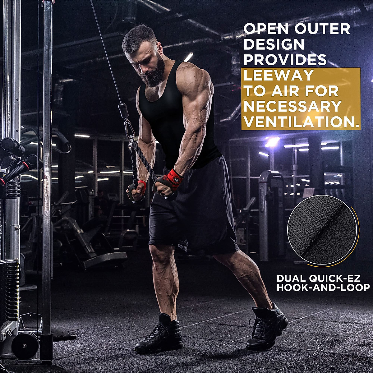 RDX Weight Lifting Gloves Grips Fitness Gym Workout, Long Wrist Support, Ventilated Open Back Anti-Slip Gripper, Strength Training Deadlift HIIT Exercise, Women Men Cycling Climbing Gymnastics Rowing