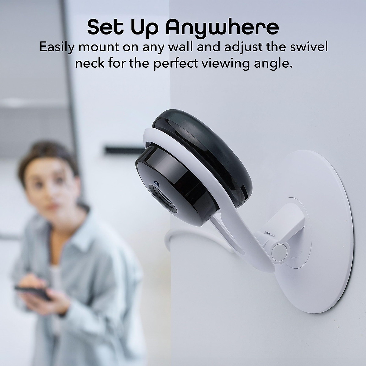 Geeni Aware 1080p Indoor Smart Home Security Camera with 2-Way Talk, Night Vision and Motion Alerts, Works with Alexa and Google Home, No Hub Required, White (2 Pack)