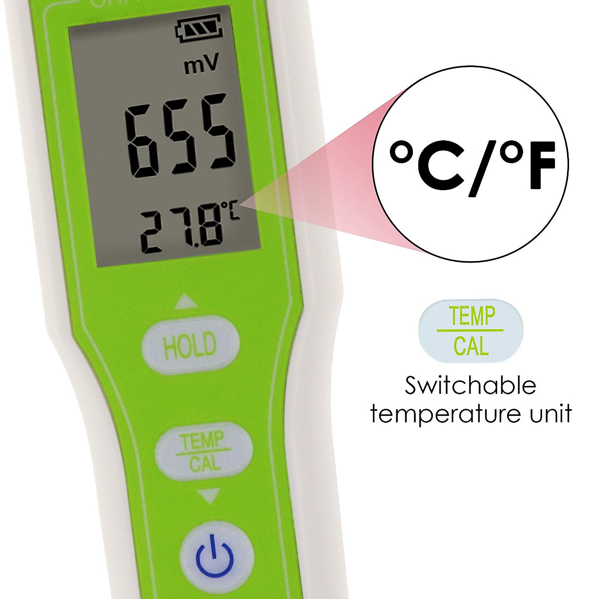 Pensize ORP Tester -1200~1200mV with ORP Calibration Buffer Powder for Water Quality Measurement ±2mV High Accuracy Oxidation Reduction Potential Meter