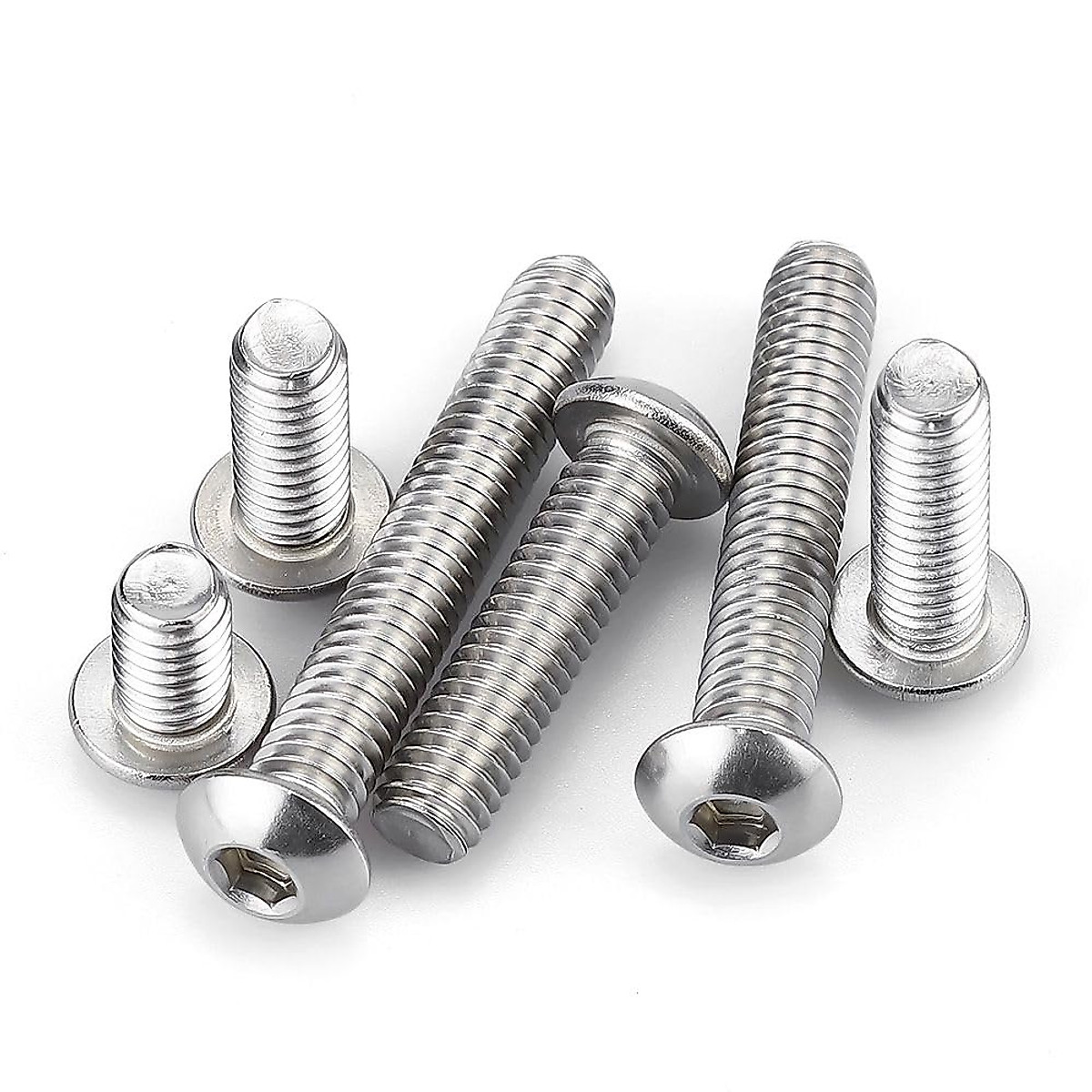 RoyceMart 1/4-20 x 1-1/2" (50 Pack) Hex Socket Button Head Cap Screws Bolts, Allen Socket Drive, 304 Stainless Steel 18-8, Bright Finish, Full Machine UNC Threads