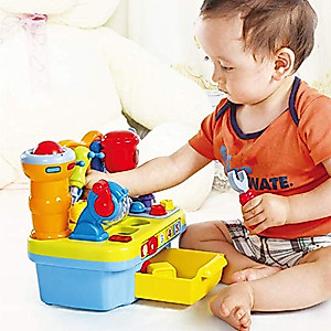 Woby Multifunctional Musical Learning Tool Workbench Toy Set for Kids with Shape Sorter Tools