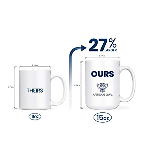 Artisan Owl Royal-Tea - Cute Funny Pun Royalty - Large 15oz Deluxe Double-Sided Tea Mug