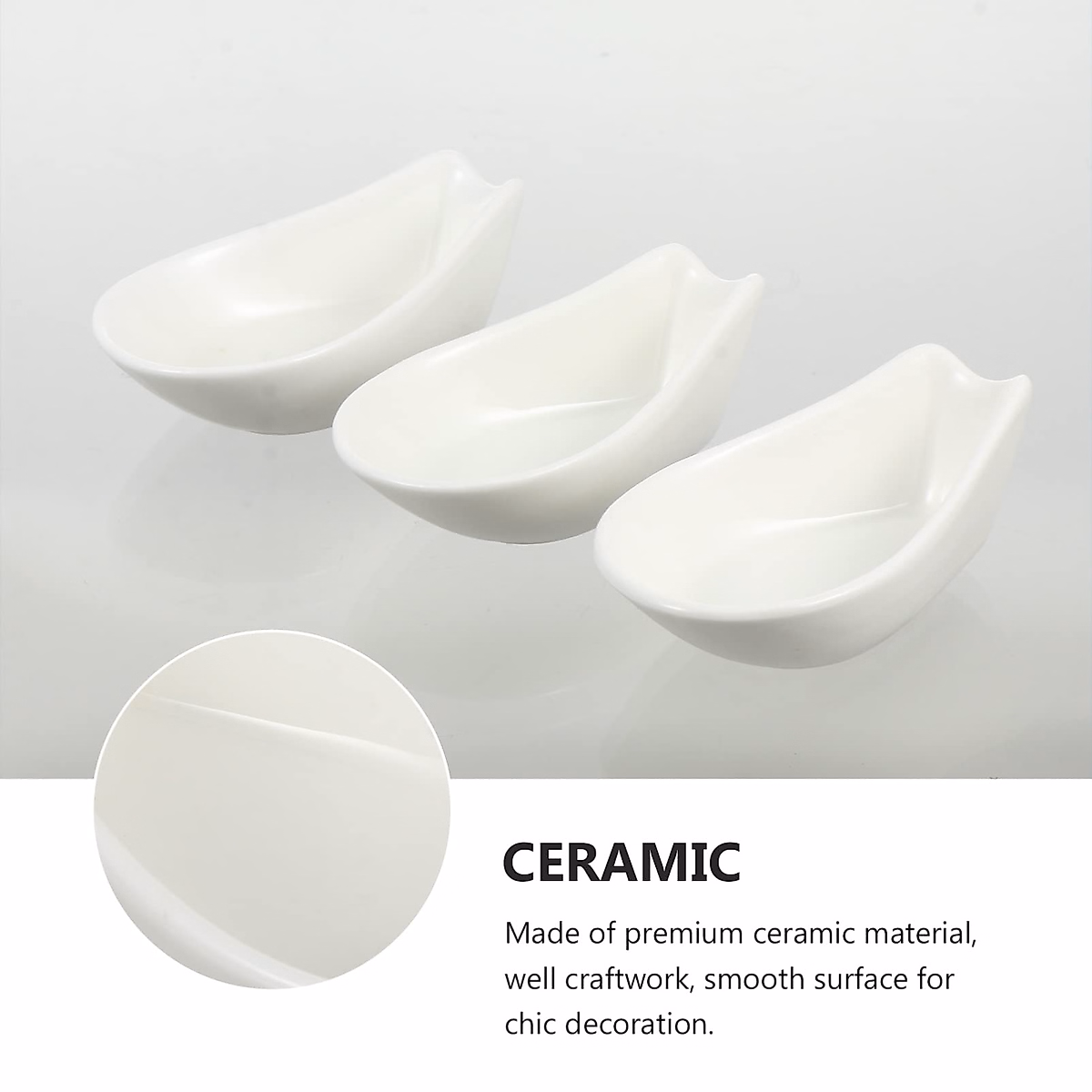 Luxshiny Cooking Spoons Holder 4 Pcs Spoon Rest Towel Rack Pot Cover Ceramics White Ceramic Spoon Rack