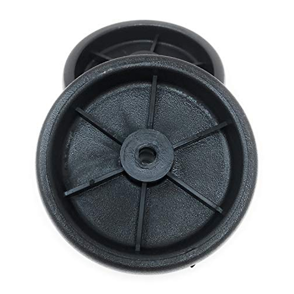 Nickanny's Set of 2 Replacement BBQ Grill Wheels Pair Set Kit-Solid Plastic Wheel 5” x 1.5” w/ 3/8” Axle Hole for Outdoor Charcoal Gas Smoker Barbecue Pit- Rueda and Llantas Parts