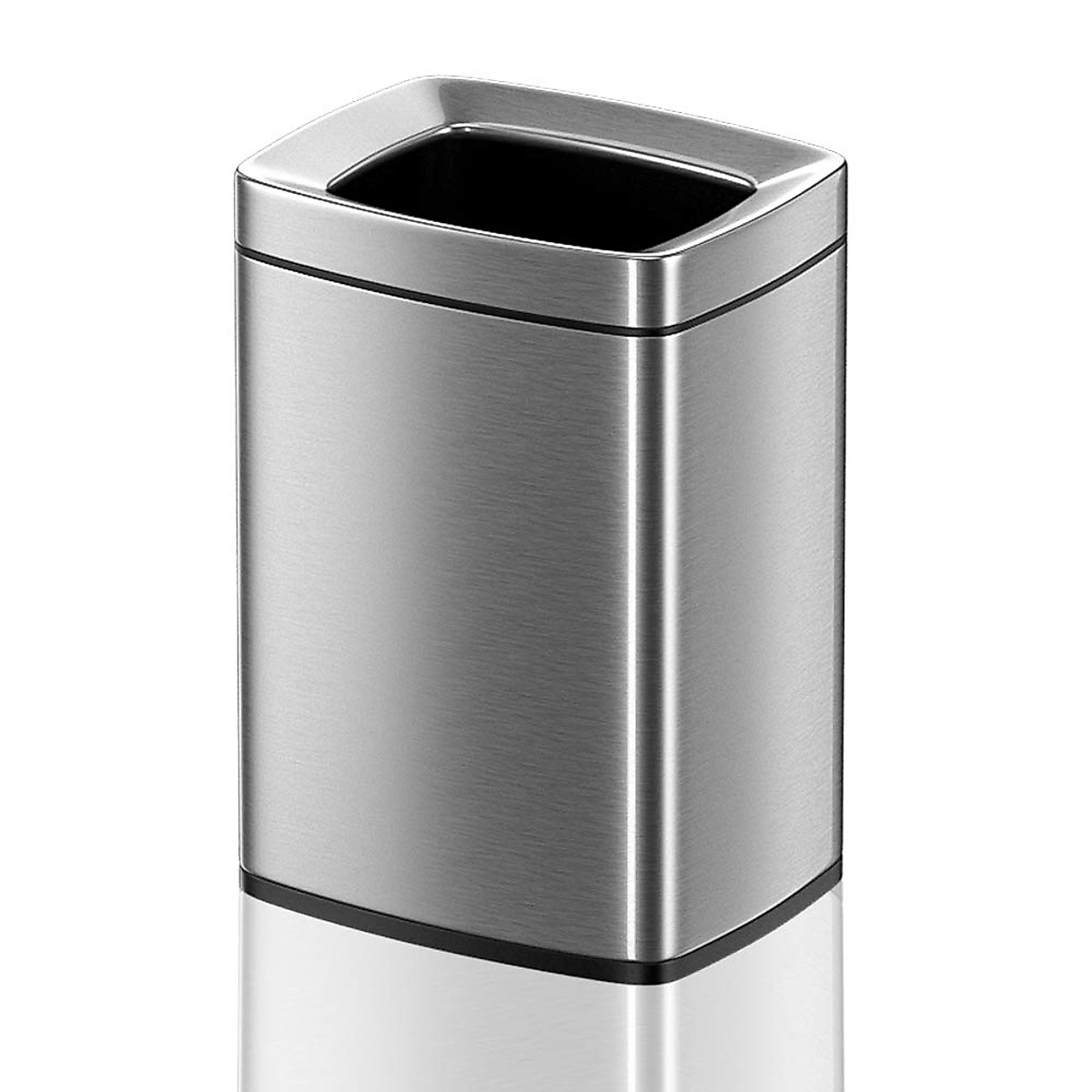 LEASYLIFE 10L/2.6 Gallon Stainless Steel Square Trash can, Compact Garbage Bin, Kitchen, Office, Split Design Household Trash can (Sliver)