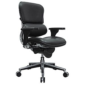Eurotech Seating Ergohuman Leather Swivel Chair, Black (Mid Back)