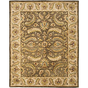 SAFAVIEH Heritage Collection Area Rug - 7'6" x 9'6", Green & Beige, Handmade Traditional Oriental Wool, Ideal for High Traffic Areas in Living Room, Bedroom (HG964A)