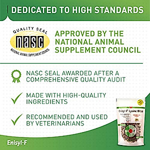 Vetoquinol Enisyl-F Lysine Bites: L-Lysine Chews for Cats & Kittens - Chicken Liver-Flavor, 6.4oz (180g) Reclosable Bag