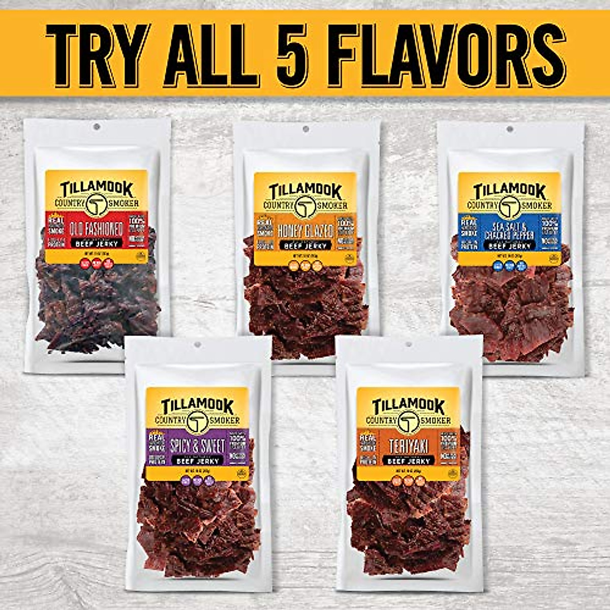 Tillamook Country Smoker Real Hardwood Smoked Beef Jerky, Spicy & Sweet, 10 Ounce