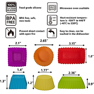 Reusable Cupcake Liners 36 Pcs Silicone Lunch Box Dividers, Non-Stick Food-Grade Silicone Muffin Cups, Bento Box Accessories for Kids