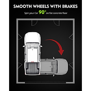 DEXSO [6000 lbs] Tire Wheel Dolly Car Set of 4, Heavy Duty Carbon Steel Car Mover with Antiskid Plate & 360 Degree Rotatable Wheel, 16"*13", Red