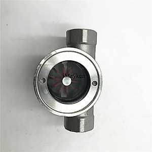 iMaykea 1/4", 3/8", 1/2", 1", 1.5", 2" NPT Thread Stainless Steel 304 Sight Glass Water Flow Indicator With Plastic Impeller (1-1/4" DN32)