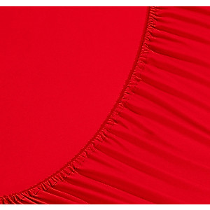 Elegant Comfort Luxury 4-Piece Bed Sheet Set - Luxury Bedding 1500 Premium Hotel Quality Microfiber, Wrinkle Resistant Cool & Breathable, Easy Elastic Fitted, Full, Red