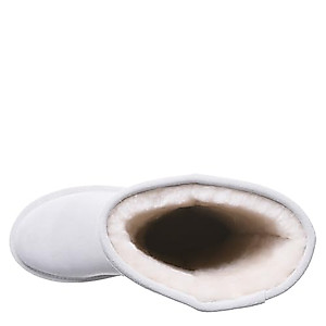 BEARPAW Women's Elle Tall Winter White Size 10 | Women's Boot Classic Suede | Women's Slip On Boot | Comfortable Winter Boot