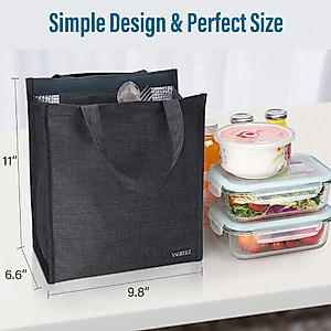 VAGREEZ Lunch Bag, Insulated Lunch Bag Large Waterproof Adult Lunch Tote Bag For Women Men (Black)