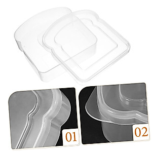 VINTORKY Set of Material Sandwich Containers Airtight Toast Boxes for Lunch Portable Sandwich Food Containers Lids for Work Camping Hiking