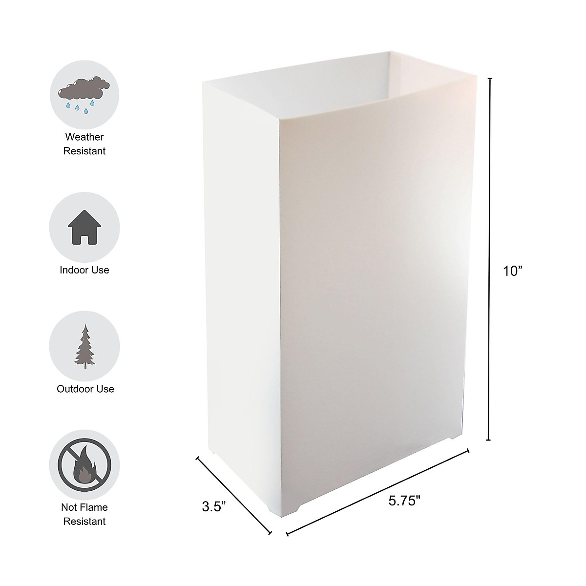 Lumabase 32010 Electric Luminaria Kit, 10.5" H x 6" L x 3.5" W, White