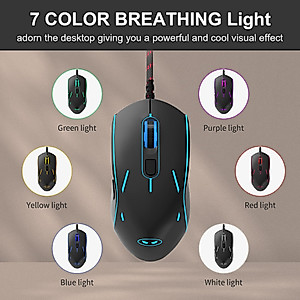 White Gaming Keyboard and Mouse Combo,MageGee GK710 Wired Backlit Keyboard and White Gaming Mouse Combo,PC Keyboard and Adjustable DPI Mouse for PC/loptop/MAC