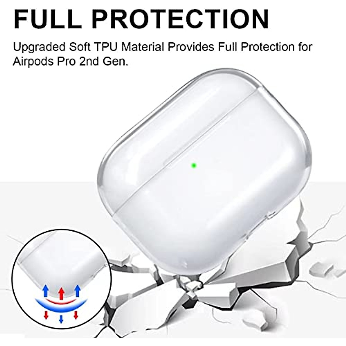 Airpods Pro 2nd Generation Case Clear, Soft Shockproof AirPods Pro 2 Case 2022 Protective Cover with Hand Strap Lanyard Transparent AirPods Pro 2 Gen Case Skin for Men and Women (Clear Pink)
