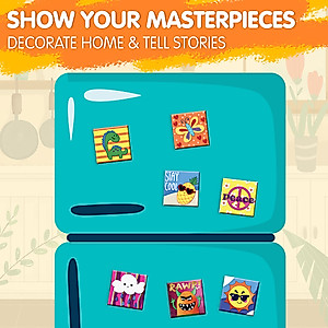 JOYIN 24 Magnetic Mini Tiles Art Kit, Creativity DIY Paint, Arts and Crafts for Kids, DIY Supplies for Party Favors, Family Activity, Birthday Present, Toys Gifts for Boys and Girls Ages3-12