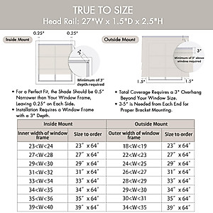 Madison Park Galen Cordless Roman Shades - Fabric Privacy Single Panel Darkening, Energy Efficient, Thermal Insulated Window Blind Treatment, for Bedroom, Living Room Decor, 27" x 64", Ivory