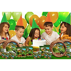 Fort nite Party Supplies - Battle Gamer Birthday - Fortnight Video Game Party Decorations | Disposable Tableware Set Includes Plates Napkins Cups | Kit for 16