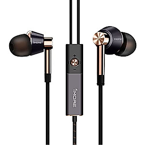 1MORE Triple-driver Headphones In-Ear Hi-Res Audio Earphones with Microphone and Remote Control Lightning Connector for iPhone7 iPhone 8 iPhone X, iPad & iPod - E1001L Gold