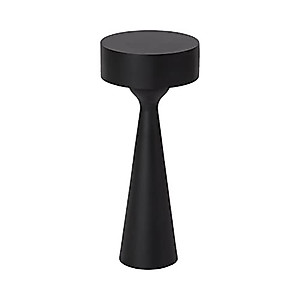Kate and Laurel Solbrett Modern Sculptural Drink Table with Unique Round Design and Weighted Base for Stability, 10x10x22, Black