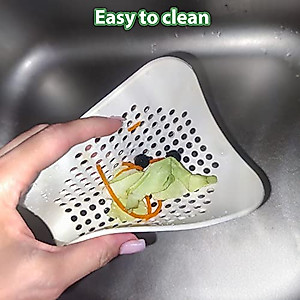 AG COMPANY 1 Pc white Rubber Silicone Square Sink Strainer Bathroom – Best Protection Flat Strainer Stopper with Suction Cups - Filter Shower Drain Cover Stall - Bathtub Hair Catcher Drain Covers.