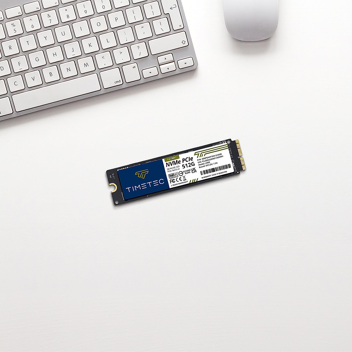 Timetec 512GB MAC SSD NVMe PCIe Gen3x4 3D NAND TLC Read Up to 2,000MB/s Compatible with Apple MacBook Air (2013-2015, 2017), MacBook Pro (2013-2015), iMac (2013-2019), Mac Pro (2013), Mac Mini (2014)