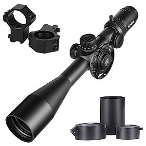 SPINA OPTICS 4-16x44 FFP First Focal Plane Riflescopes with Mil-dot Reticle and Parallax Adjustment, Waterproof, Fogproof Black Rifle Scope, 30mm Tube (with 11mm mounts)