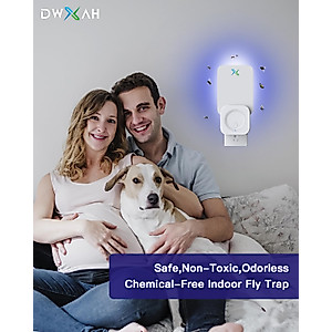 Indoor Fly Trap, Plug-in Bug Light Catcher with UV and Blue Light - Fruit Fly Traps for Indoors, Gnats, Mosquitoes, Flies, Moths,House Flies - Fly Traps Indoor for Home (2 Plug-in Base + 10 Refills)