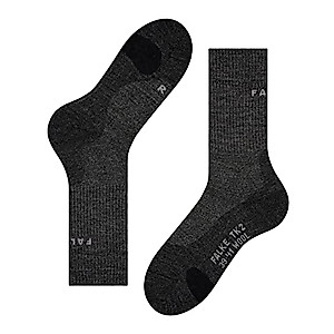 FALKE Men's TK2 Explore Wool Hiking Socks, Mid Calf, Medium Padding, Athletic Sock, Breathable Quick Dry, Merino Wool, Grey (Smog 3150), 6.5-8.5, 1 Pair