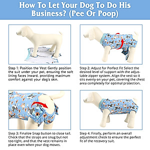 Dog Surgery Recovery Suit with 2Pcs Dog Diapers for Surgery Female Male Dogs, Pet Recovery Shirt Dog Abdominal Wound Bandages, Substitute E-Collar & Cone, Prevent Licking Dog Surgery Suit Blue L