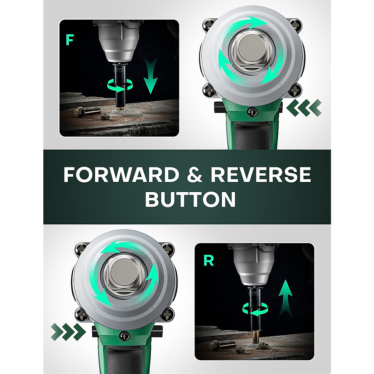 KIMO 20V Cordless Impact Wrench 1/2 inch, 2832In-Lbs & High Torque 3400 IPM, Impact Gun w/Battery ＆ Charger, 7 Pcs Impact Driver Sockets, Electric Impact Drill Set w/Variable Speed for Car Tires