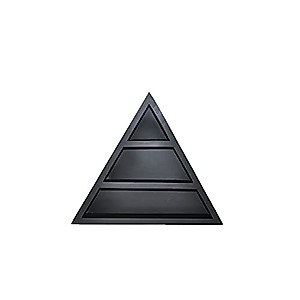 Triangle Shelf | Crystal Display Wall Decor | Shelves for Crystals and Healing Stones Small Geometric Floating | Black Triangular Meditation Stone Holder | Witchy Home Storage | Hanging Chakra Shelfs