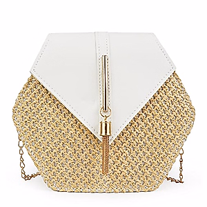 JBB Crossbody Bag for Women Shoulder Bag Straw Tassel Small Beach Bag Fashion