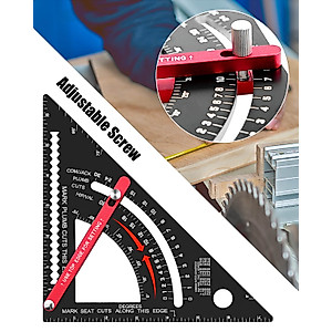 Metal Carpentry Triangle Ruler Square Aluminium Alloy Carpenter Layout Adjustable Combination Rafter Square 7 inch framing Woodworking Square Tool