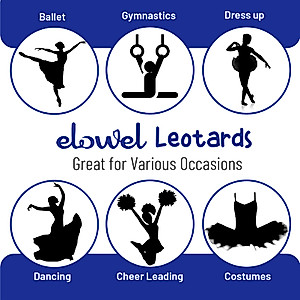 Elowel Basic Skirted Camisole Girls Gymnastics Leotards – Dance Leotard for Ballet, Cheerleading, Exercise, Costumes – Black Leotard for Girls - Size 2-14 Years