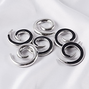 NewZenro 2Pcs Stainless Steel Surgical Ear Spiral Tapers Plugs Tunnels Expander Gauges Snail Twist Earrings Stretching Body Piercings Jewelry (4g(5mm))
