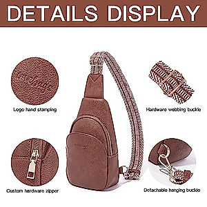 Small CrossBody Bags for Women Trendy Sling Bag Waist Pack, Fanny Pack,Waist Packs with Guitar Strap,Women's Chest Bag