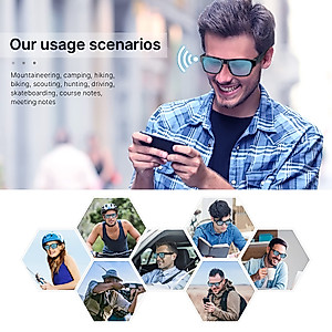 ViView Camera Sunglasses Touch Control,1080P Video Recording Camera Glasses,Ultra Long 115 Mins Runtime Glasses with Camera for Fishing Driving Riding Hiking (G5-64gig)