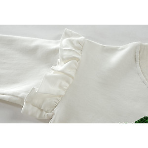 Little Hand Baby Girls Pullover Sweatshirts Toddler Flip Sequin Four Leaf Shamrock Shirts Long Sleeve Kids Clover Tops for 2t 3t