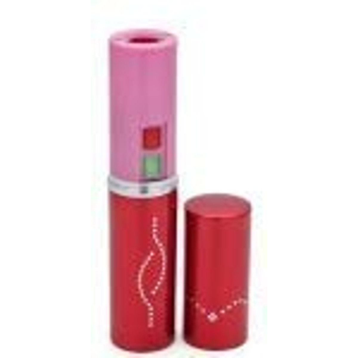 Pride Defense Lipstick Flashlight Stun Gun - Police Grade Strength Self Defense Stun Gun - Maximum Voltage, Rechargeable Batteries - Many (Red)