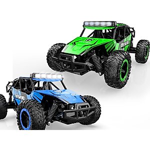 RACENT Remote Control Car, 2.4Ghz High Speed 20KPH RC Cars for Boys, 1:16 Scale All Terrain Monster Truck Off Road RC Truck (Green and Blue)