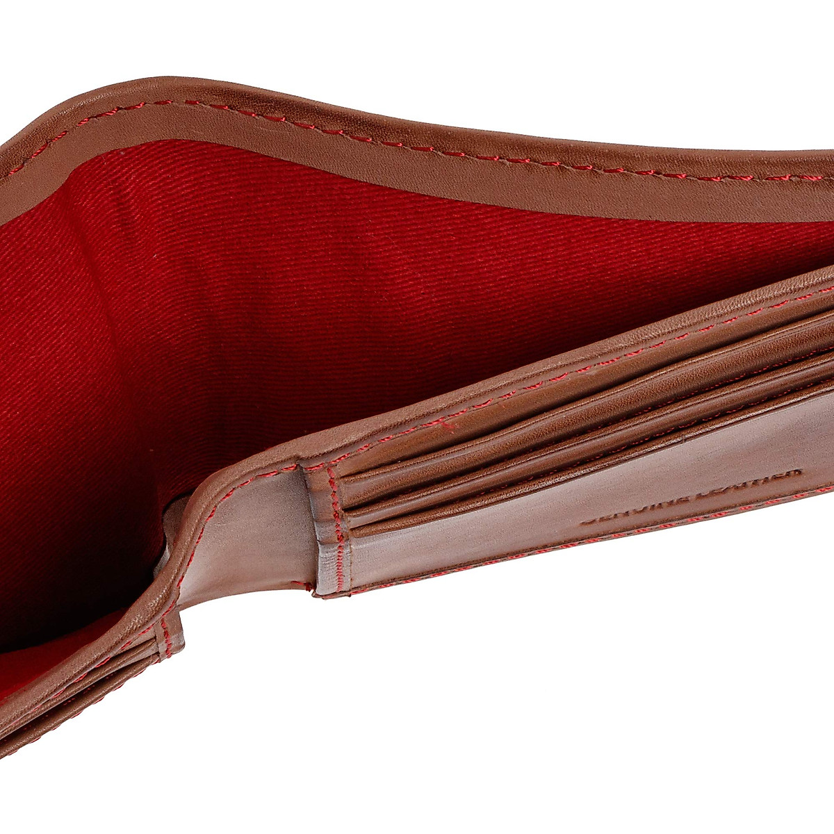 Rawlings Mens Tanned-leather Baseball Stitch Embroidered Wallet - (Dark Brown)