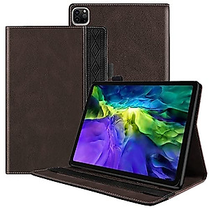 Tablet PC Case Compatible with iPad Pro 11 (2021/2020/2018) & IPad Air 4 2020 11 Inch PU Leather Case Protect Case Adjustable Fixing Strap Bracket Card Slot Shockproof Tablet PC Case Tablet Home (Col