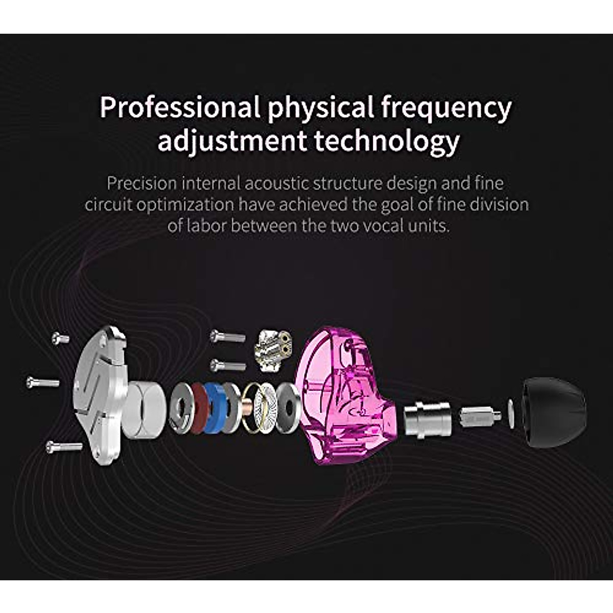 KZ ZSN Dynamic Hybrid Dual Driver in Ear Earphones Detachable Tangle-Free Cable Musicians in-Ear Earbuds Headphones with Microphone (Black Cyan)