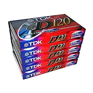 TDK Dynamic Performance D120 High Output IEC I/Type I - 5 Pack Audio Cassette Tapes