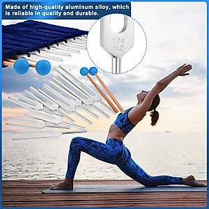 Solfeggio Tuning Fork Set for Healing, 9 Packs Chakra Tuning Forks for Balancing, Vibration, Sound Therapy, Mind Body Therapy (174 Hz, 285 Hz, 396 Hz, 417 Hz, 528 Hz, 639 Hz, 741 Hz, 852 Hz, 963 Hz)